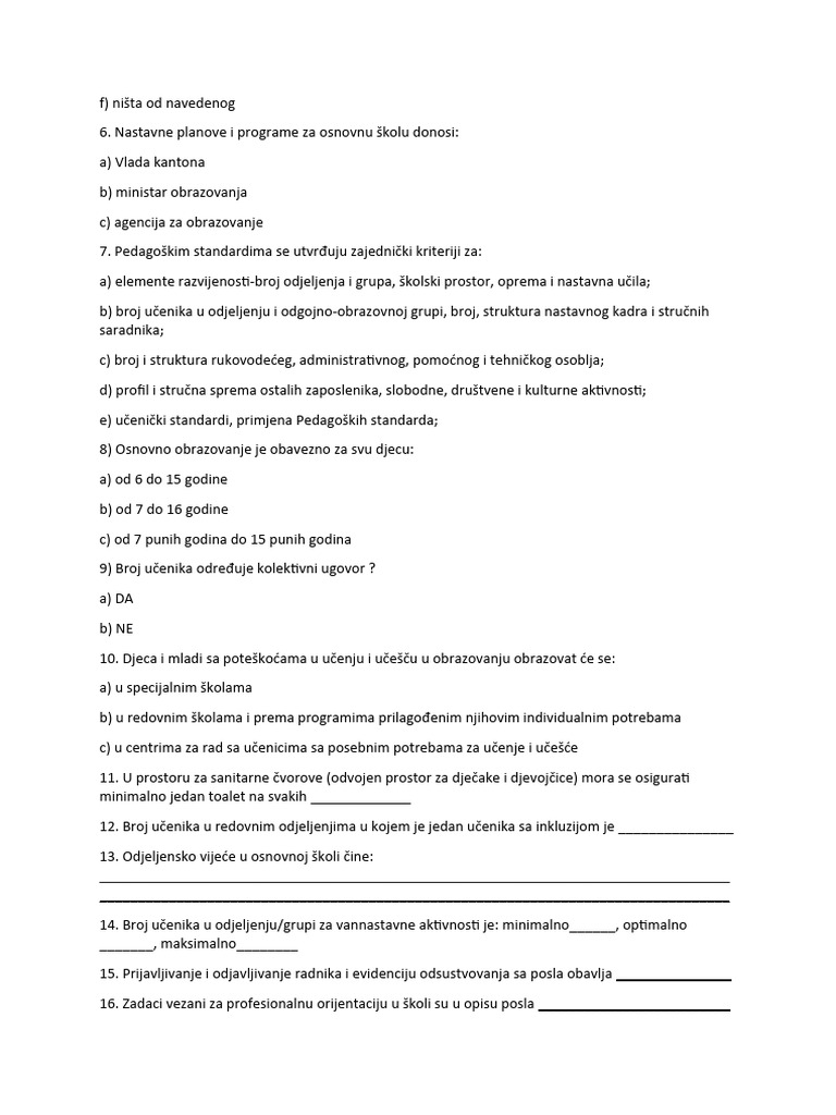 II Pitanja Za Pismeni | PDF