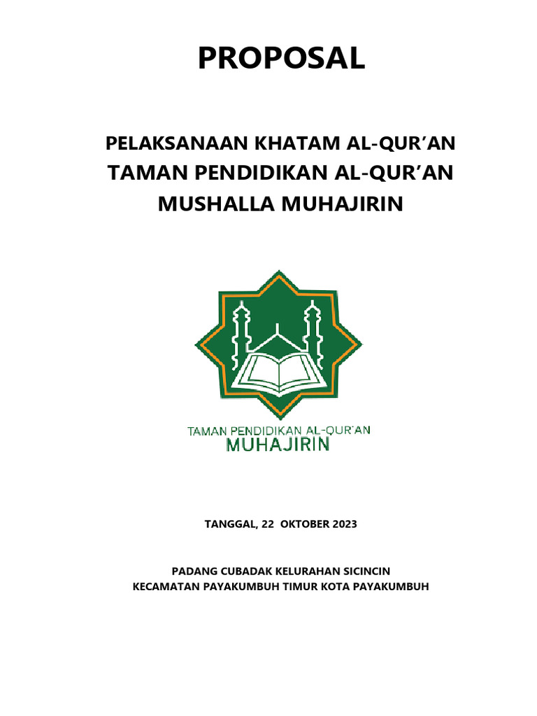 Proposal Khatam Quran Ok | PDF