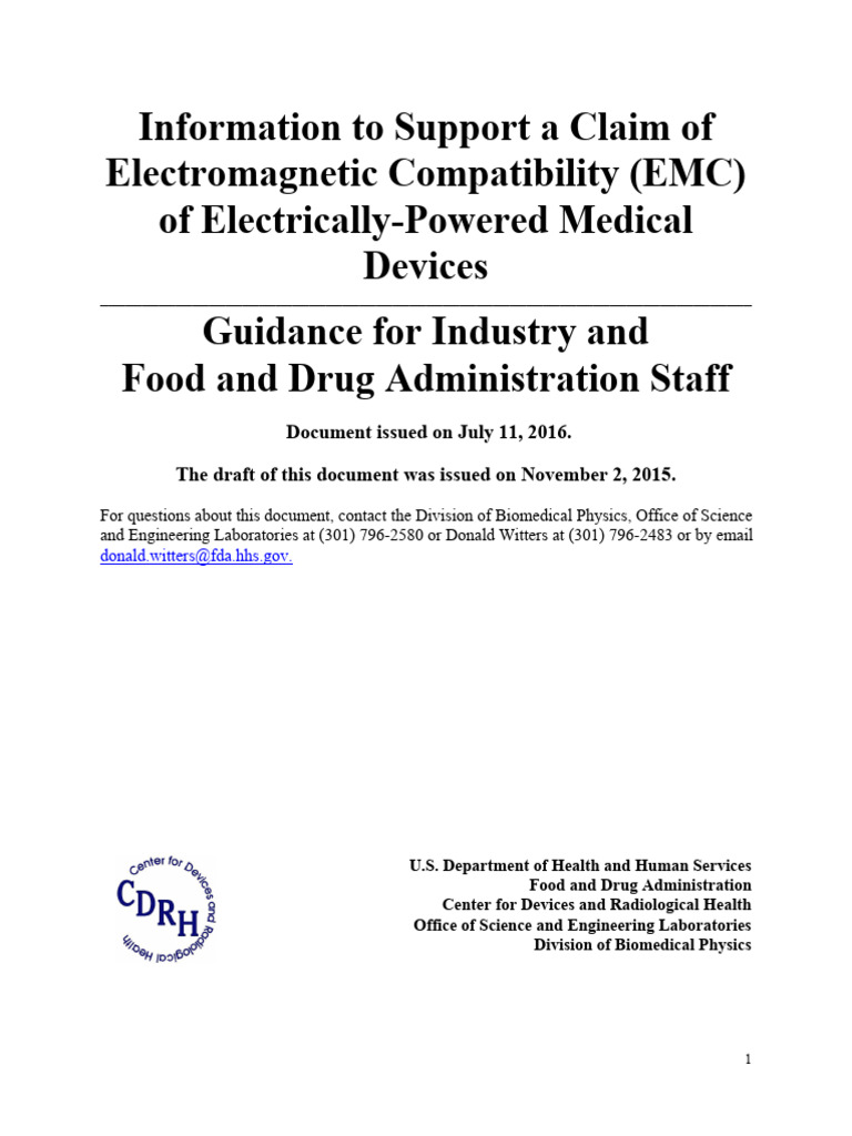 FDA - EMC Guidance | PDF