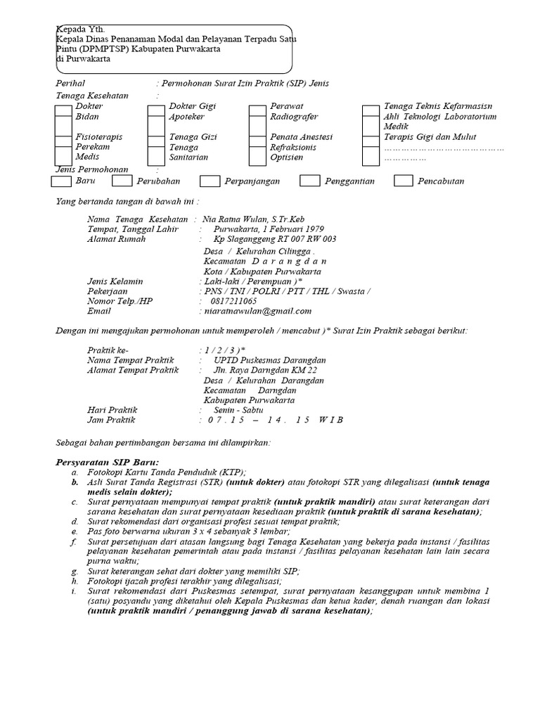 10-24. Surat Izin Praktik (SIP) | PDF