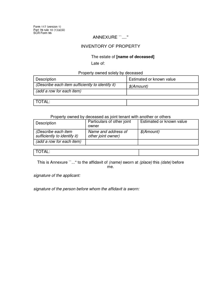 Ucpr Form 117 V1a | PDF