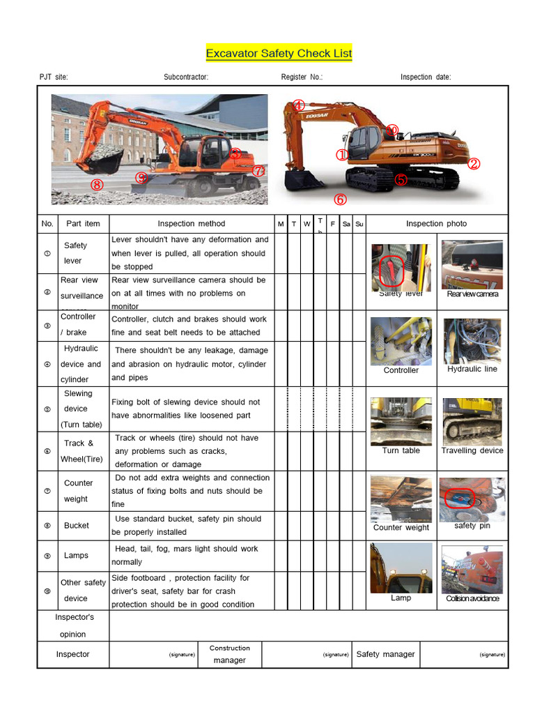 Exca Inspection | PDF