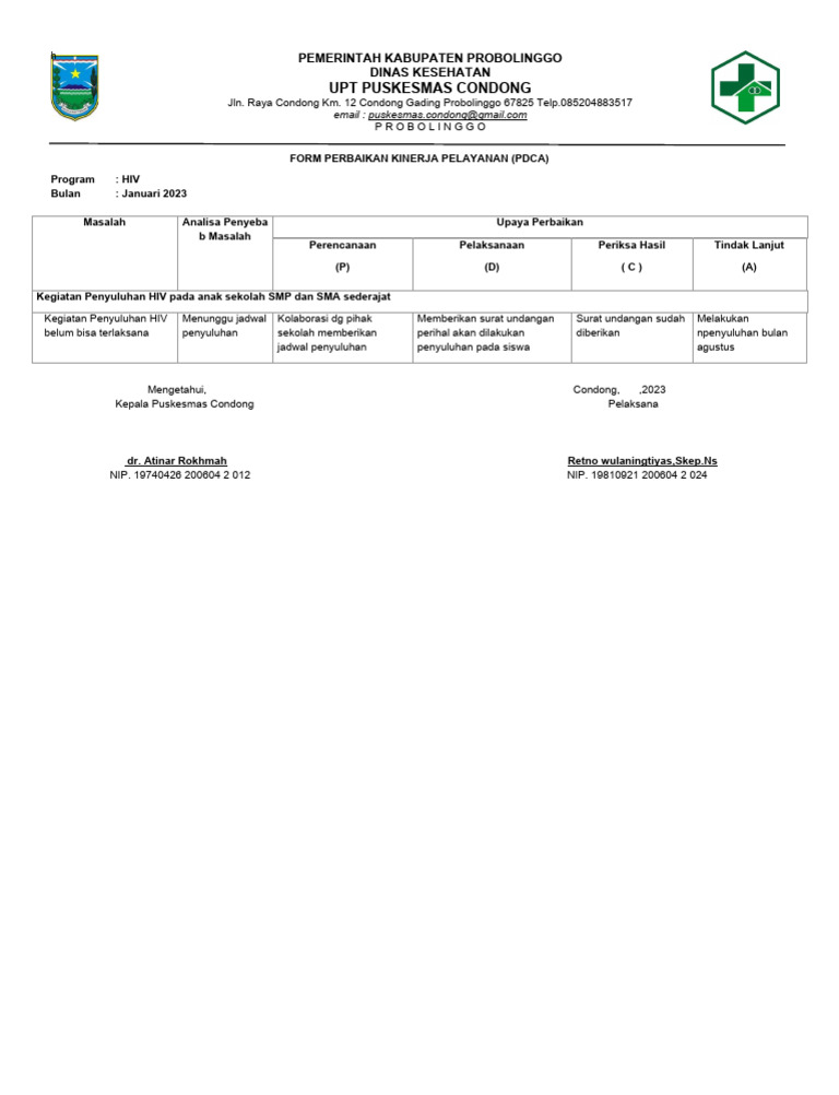 Form Pdca Ukm 2023 | PDF