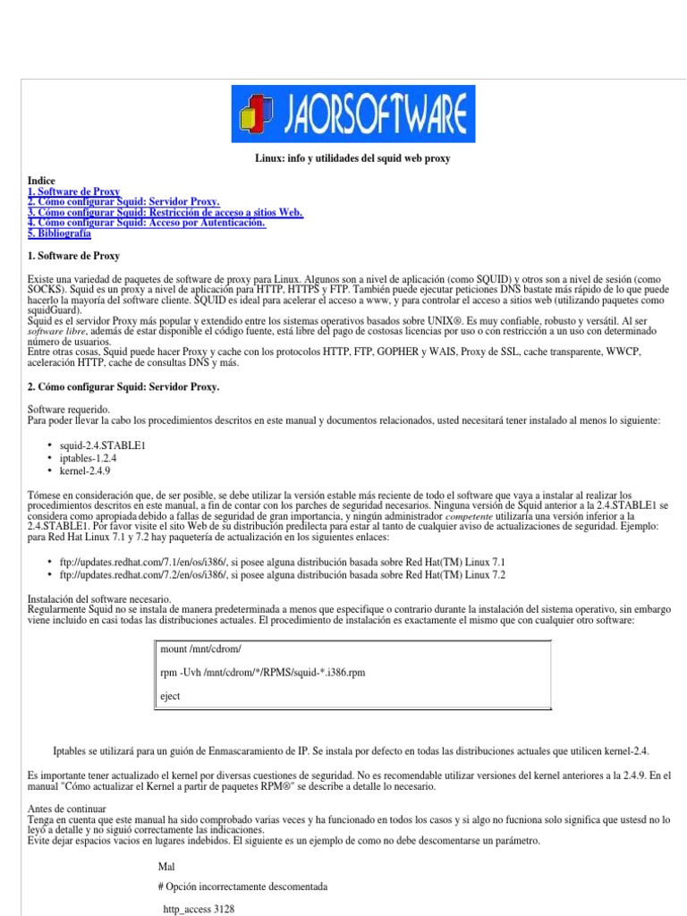 Como Configurar Proxy Squid | PDF