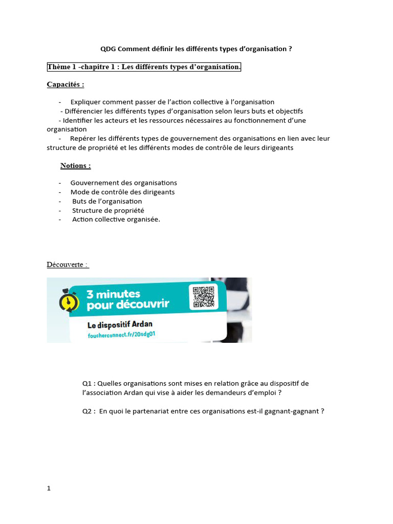 Thème 1 Chapitre 1 Exercices de Découverte | PDF Thème 1 Chapitre 1 Exercices de Découverte | PDF
