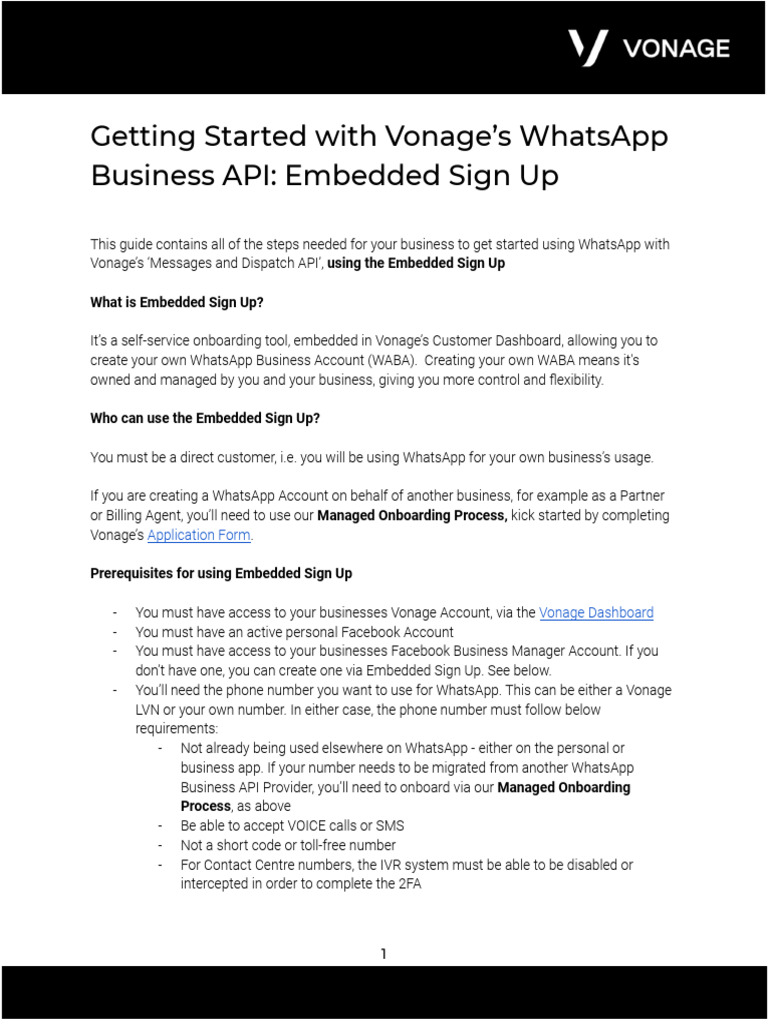 Vonage WhatsApp API: Getting Started Guide | PDF | Career & Growth ...