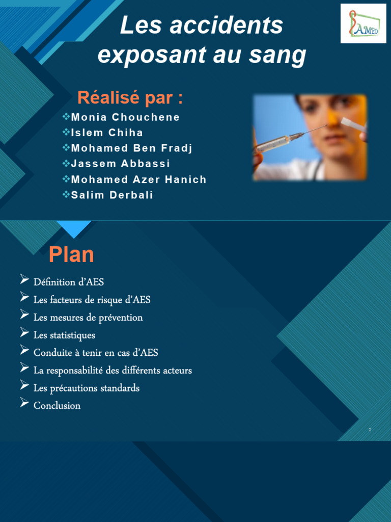 Accidents d'Exposition au Sang : Prévention et Statistiques | PDF ...