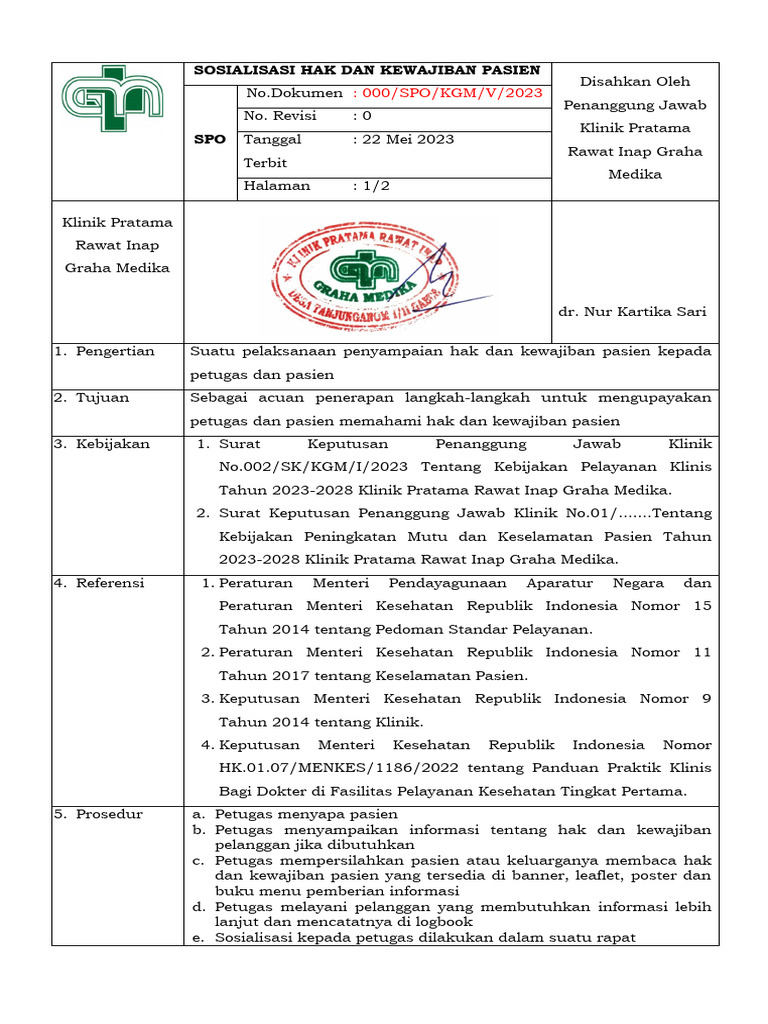 PKP 1 Ep 1 Spo Sosialisasi Hak Dan Kewajiban | PDF
