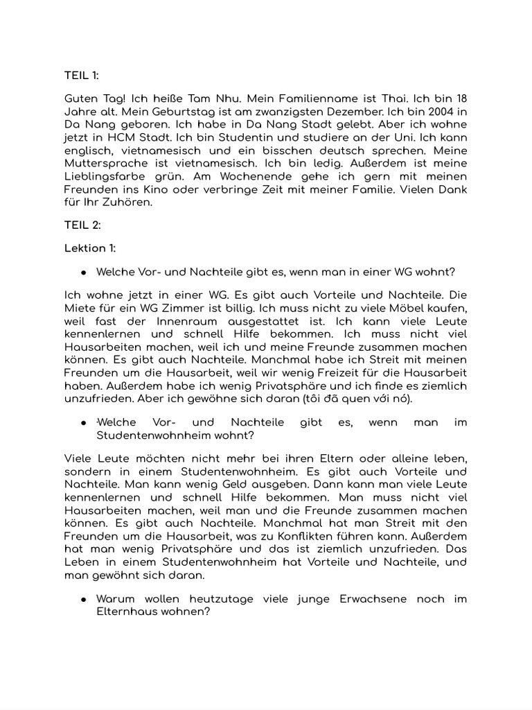 Sprechen A2.1 | PDF