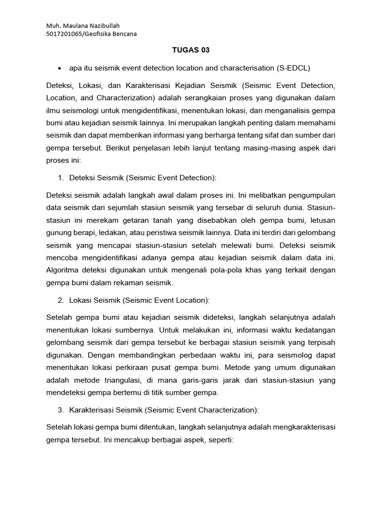 Tugas 03 Geofisben XX | PDF | Sains & Matematika