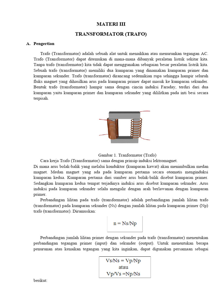 Dasar Transformator dan Jenisnya | PDF