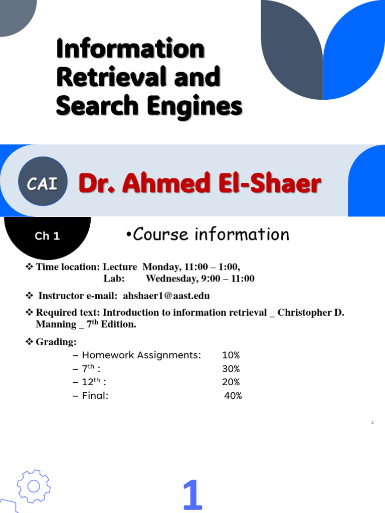 Lec 1 - Intro To IR | PDF | Computers