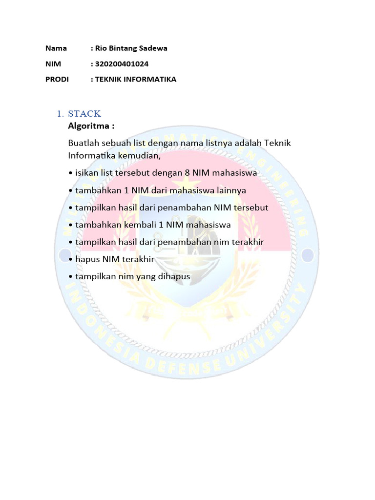 Tugas Sda Program Stack & Queue | PDF Tugas Sda Program Stack & Queue | PDF