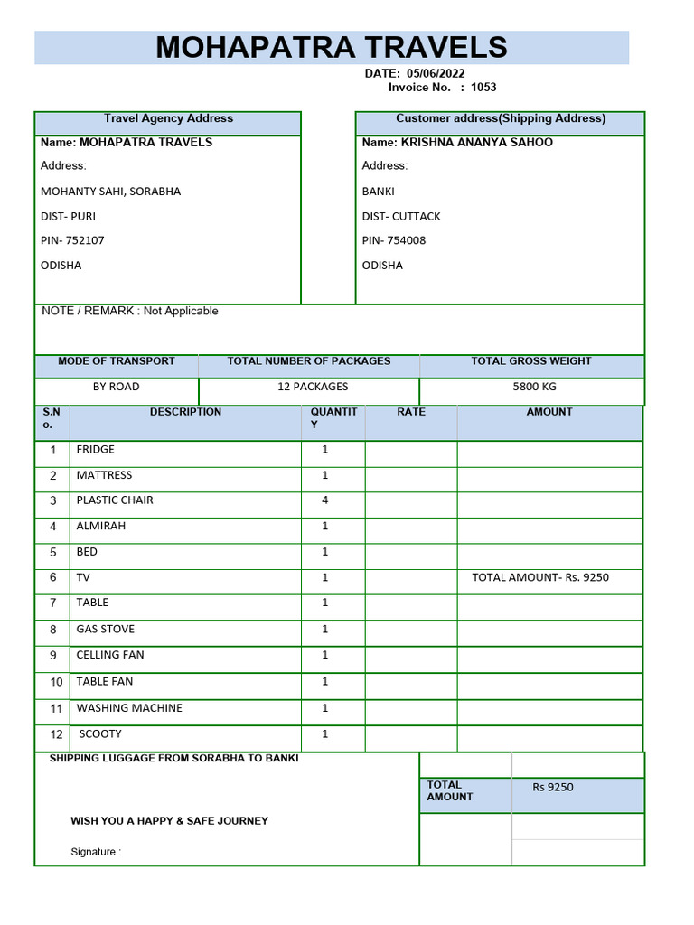 Shipping Quotation Format | PDF