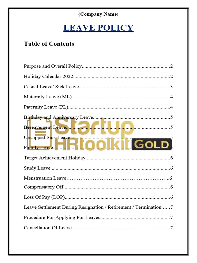 Employee Leave Guidelines | PDF