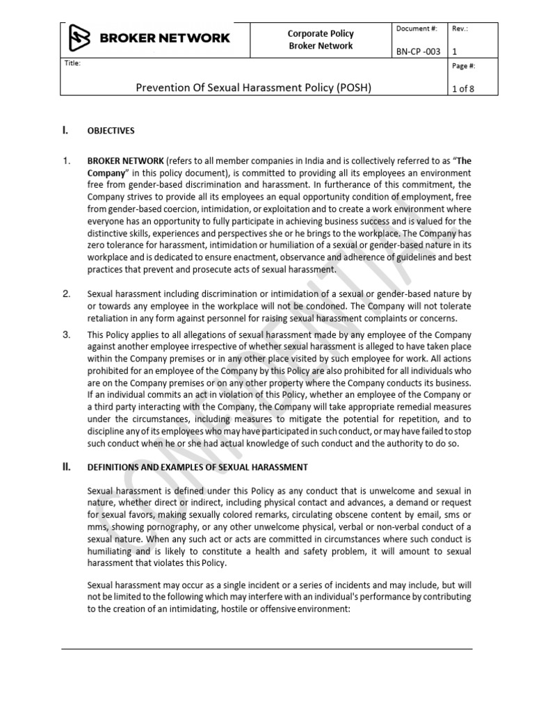 POSH Policy | PDF POSH Policy | PDF