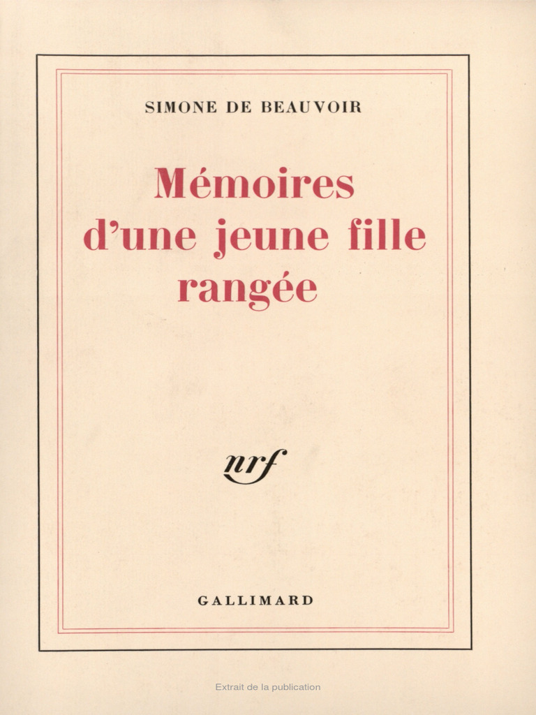 Mémoires d'une jeune fille rangée | PDF