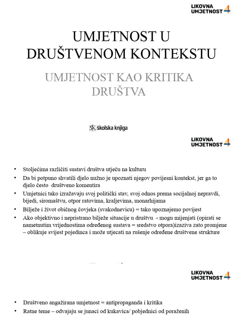 Umjetnost Kao Kritika Društva | PDF