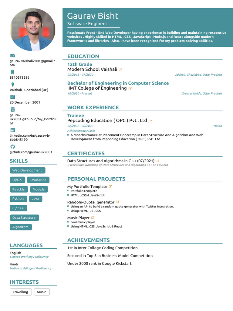 Gaurav's Resume | PDF