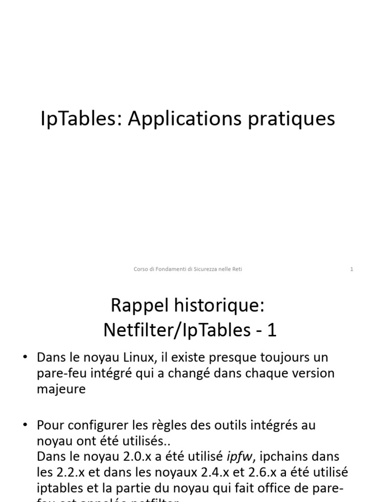 IpTables PDF | PDF | Technologie et ingénierie
