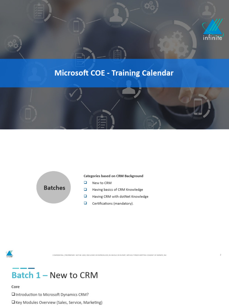 Microsoft Dynamics CRM Training Calendar | PDF