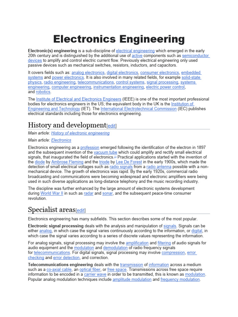 Electronics Engineering | PDF