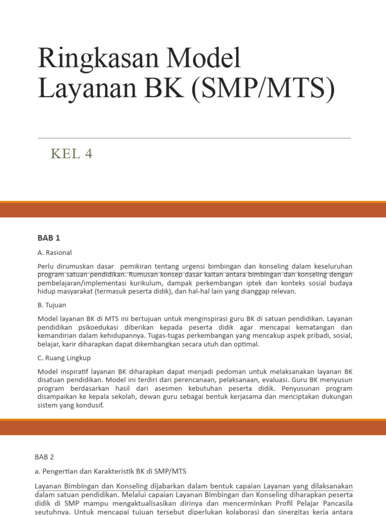 Kel 4 Ringkasan Model Layanan Smp-Mts | PDF | Karier & Perkembangan | Bisnis