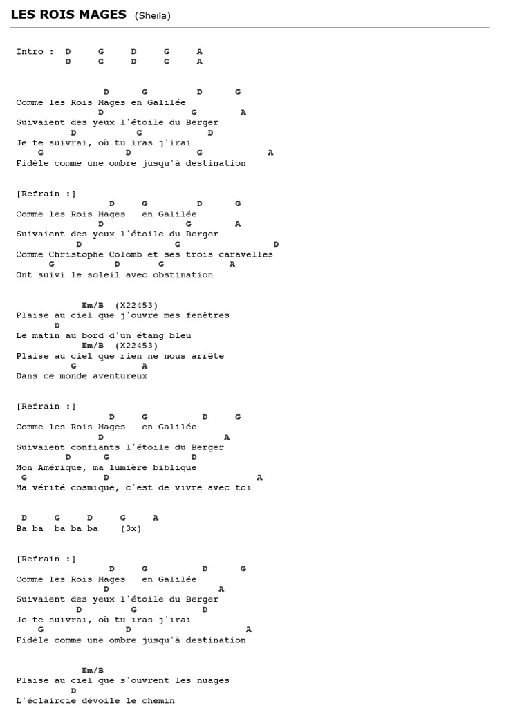 SHEILA-Comme Les Rois Mages | PDF