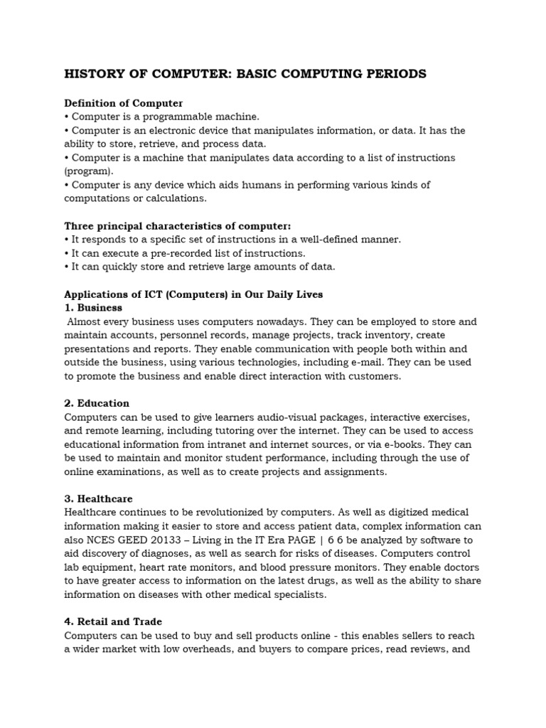 History of Computer | PDF | Internet | Information