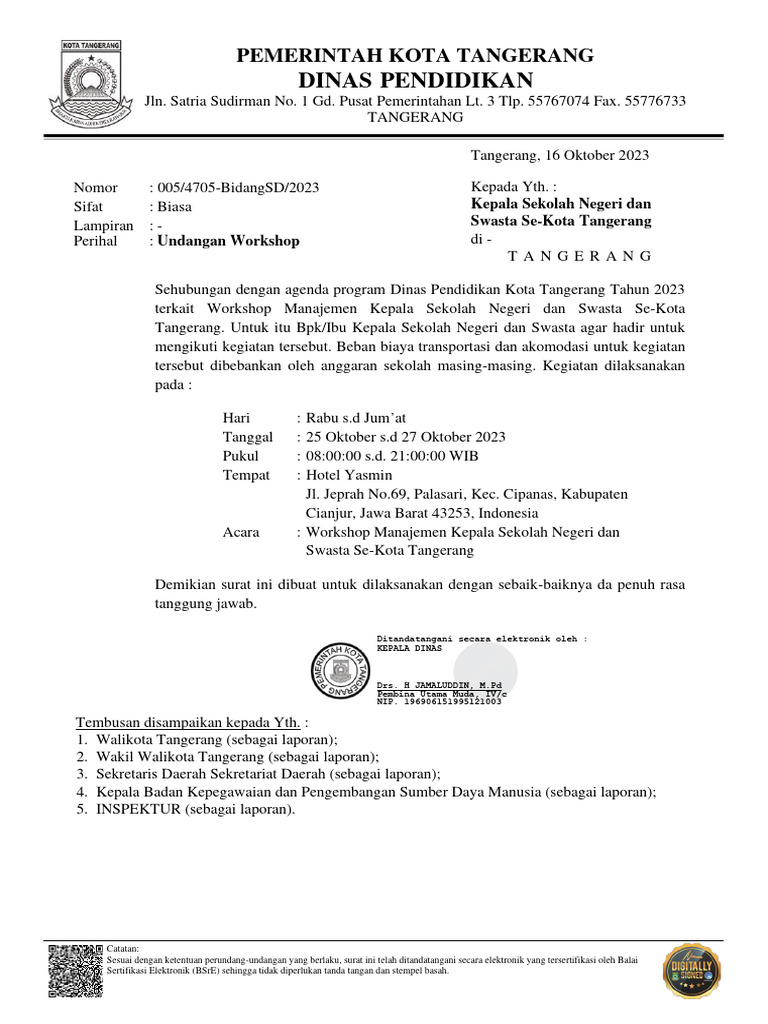 Undangan Workshop 25 S.D 27 OK | PDF