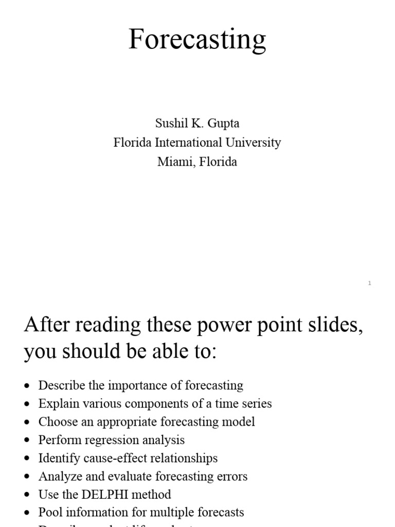 Forecasting Slides Pdf Errors And Residuals Coefficient Of