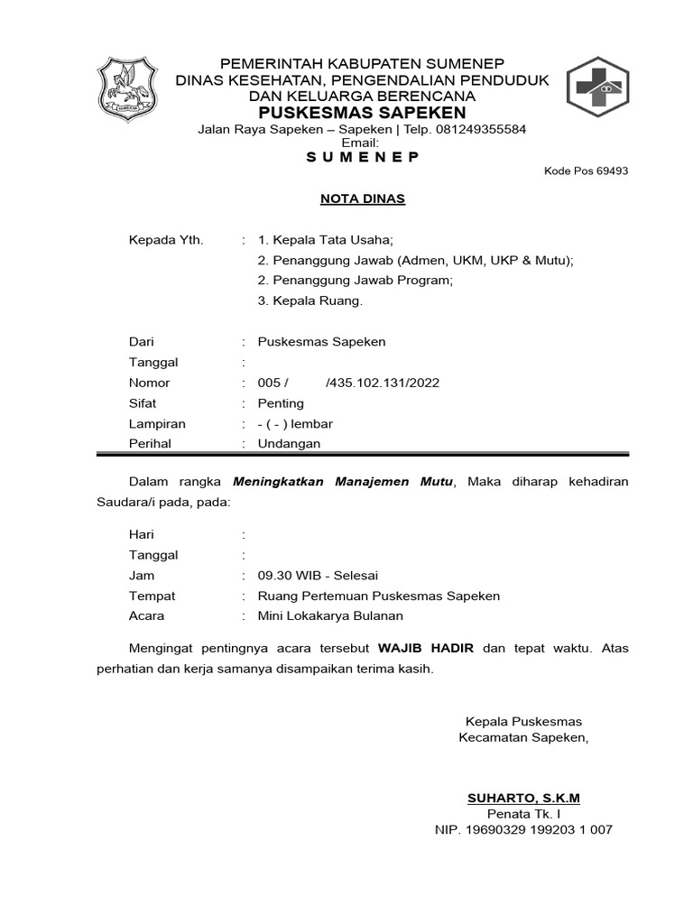 Contoh Nota Dinas-1 | PDF