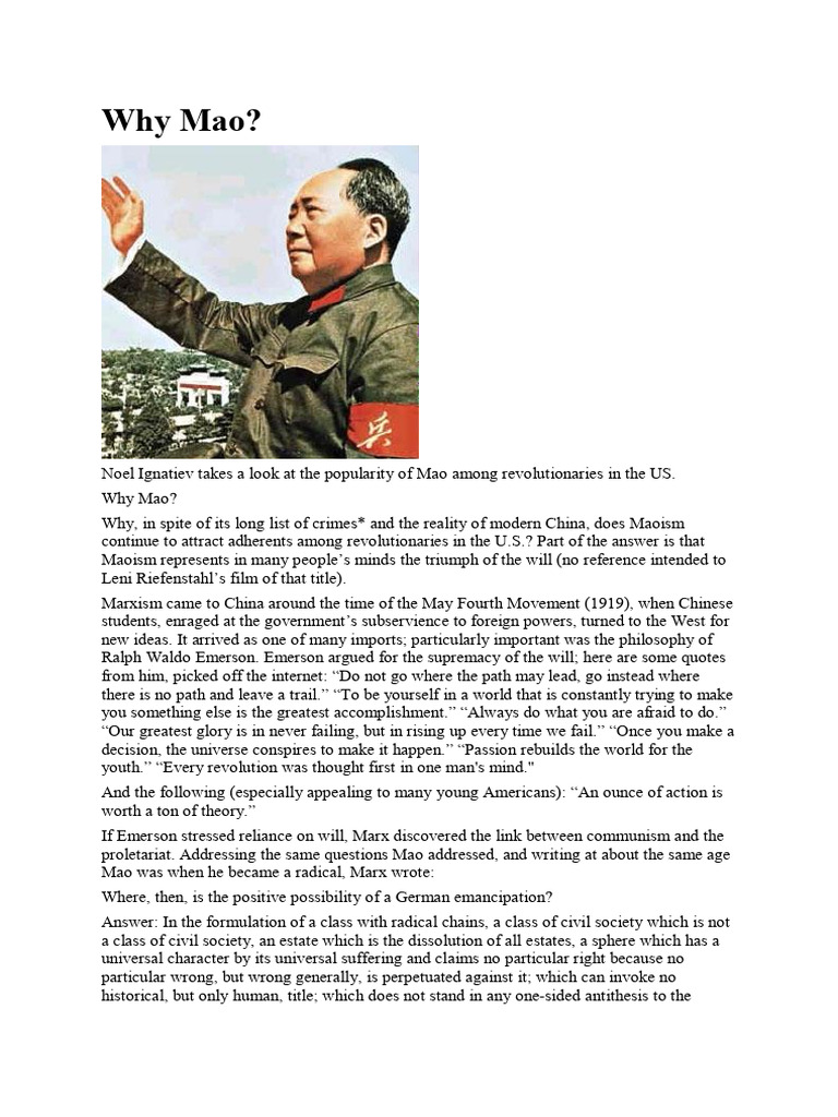 Why Mao | PDF | Communism | Maoism