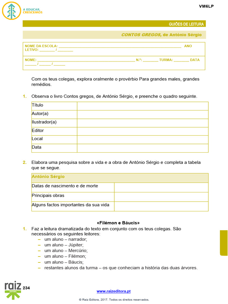 Guião Leitura Contos Gregos | PDF | Argonautas | Ulisses