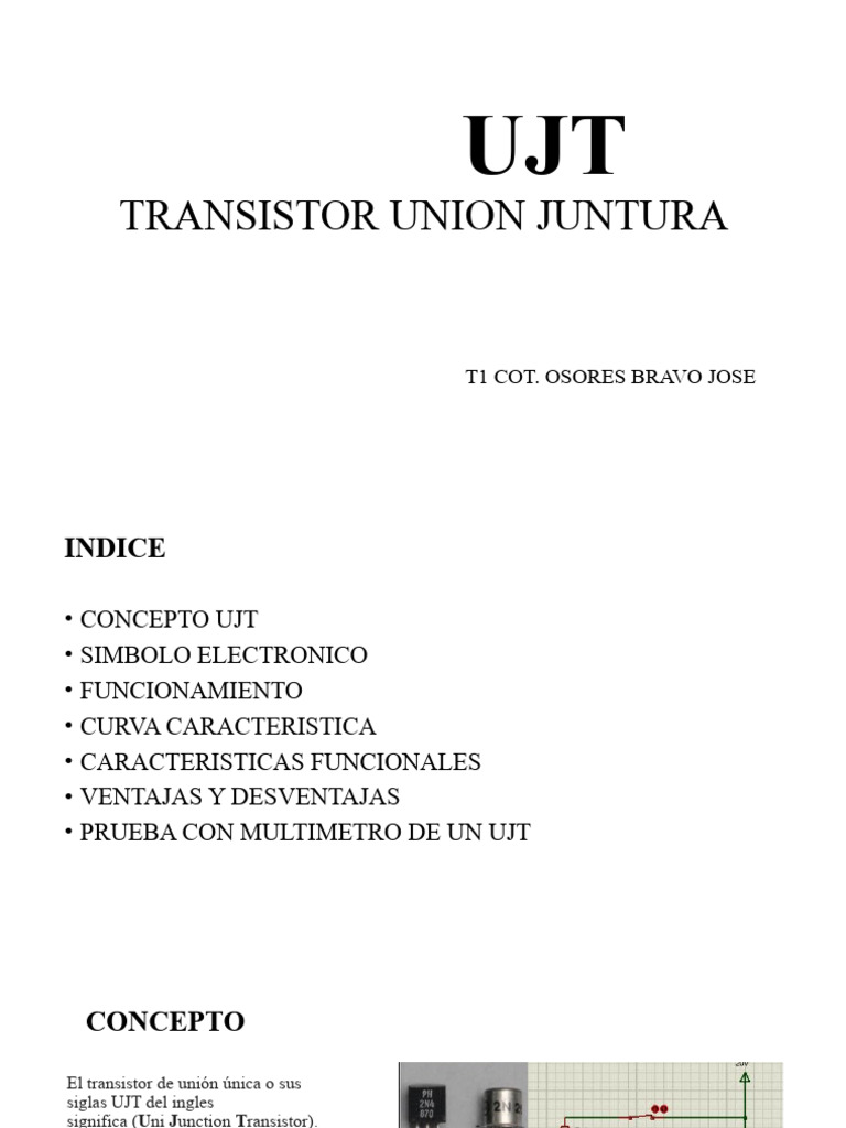 Transistor Union Juntura: T1 Cot. Osores Bravo Jose | PDF | Transistor ...
