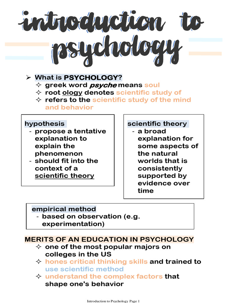Introduction To Psychology | PDF | Psychology | Science
