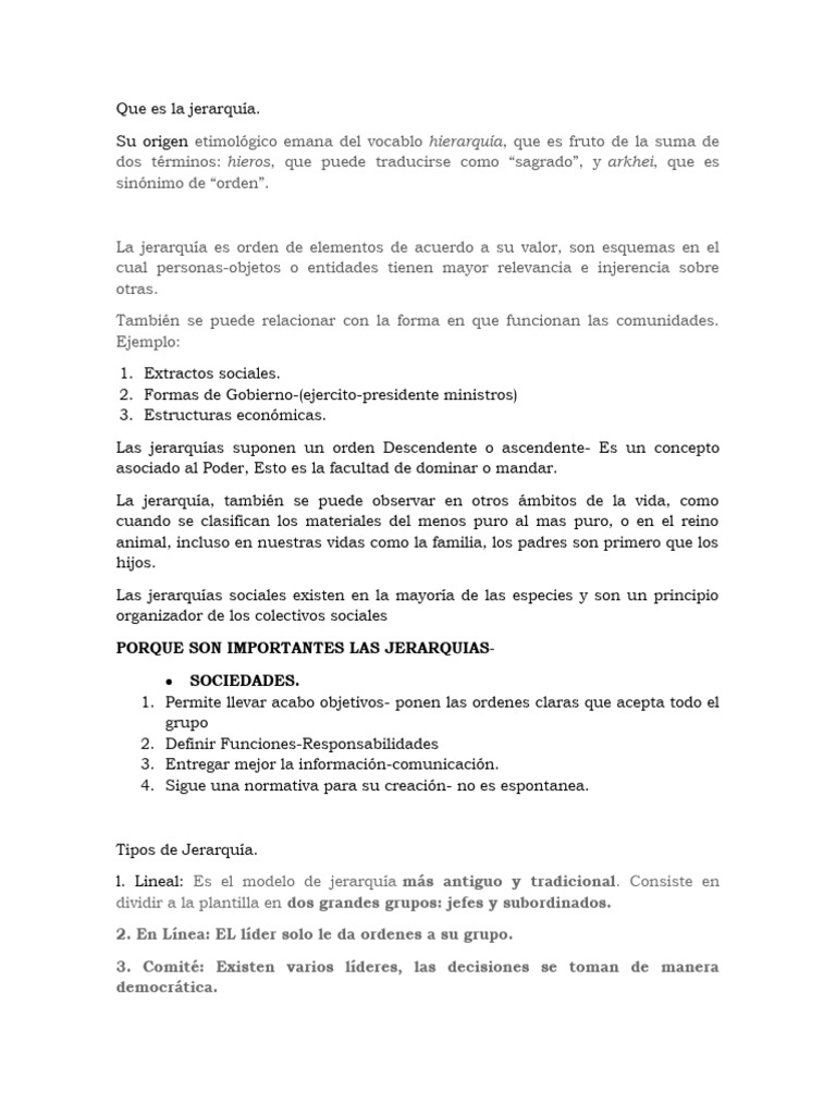 Que Es La Jerarquía | PDF