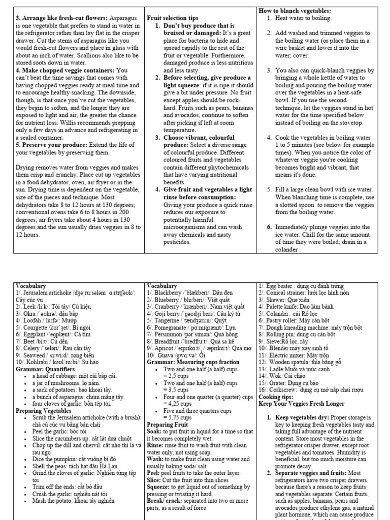 Handout Group7 Chapter 12 Pdf Vegetables Fruit
