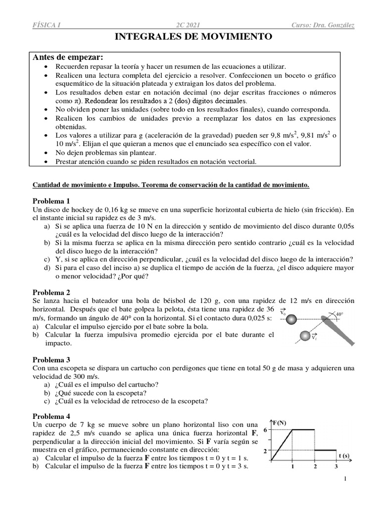 N4 - Integrales de Movimiento - 2021 - 2C | PDF | Momento angular | Fuerza