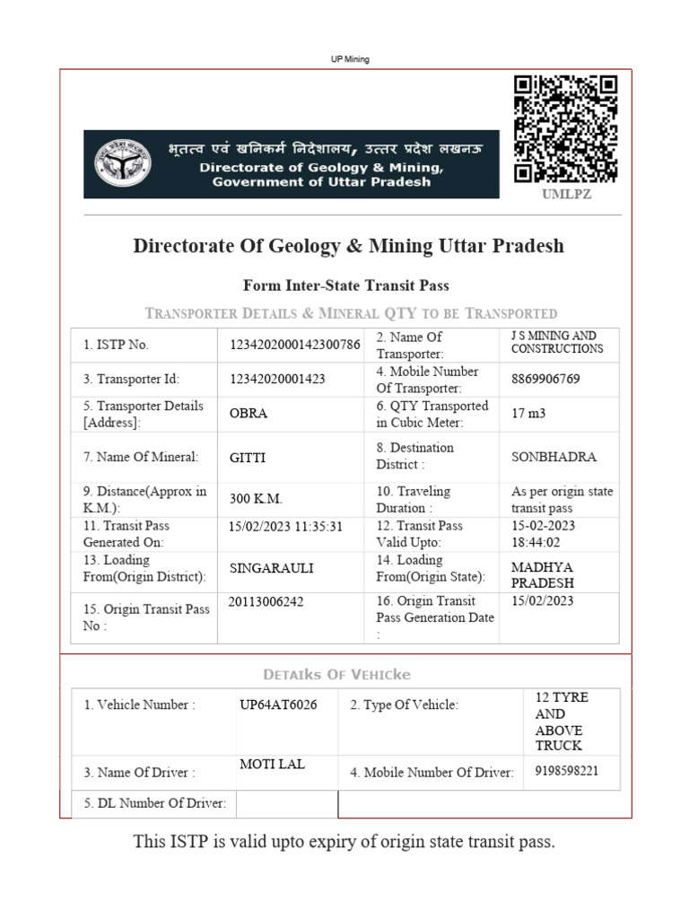 Directorate of Geology & Mining Uttar Pradesh: T D & M QTY T | PDF ...