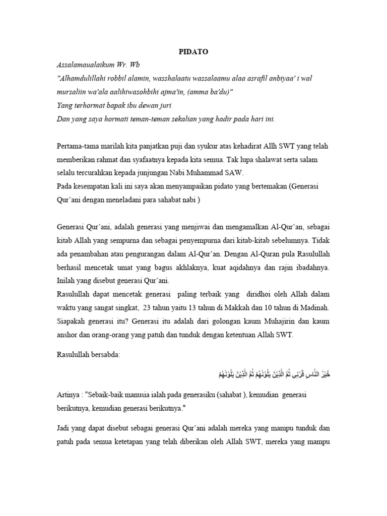 Pidato | PDF | Kajian Bahasa Asing
