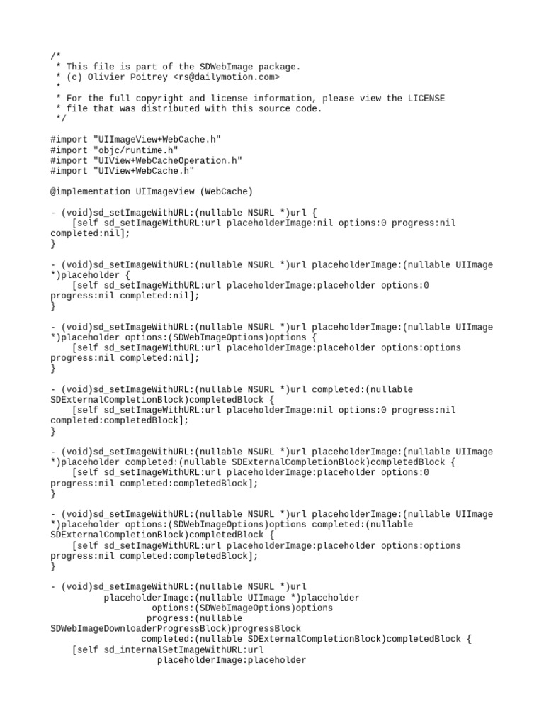 UIImageView WebCache | PDF | Objective C | Information Technology UIImageView WebCache | PDF | Objective C | Information Technology