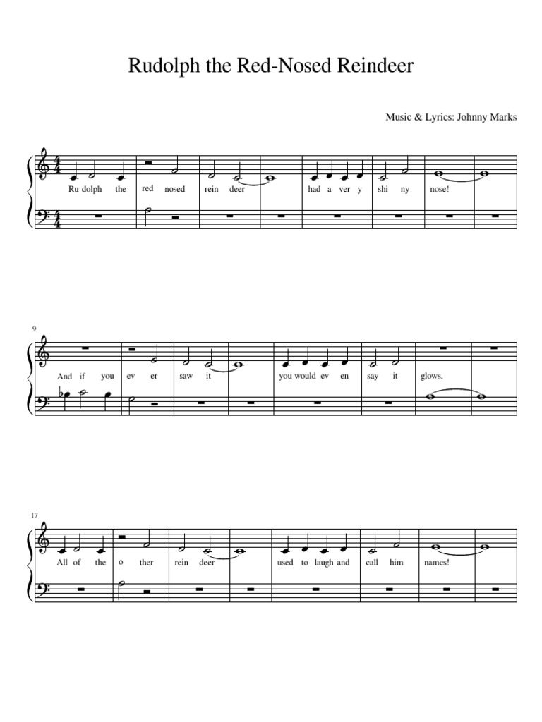 Rudolph - The - Red - Nosed - Reindeer Beginner Debutant | PDF