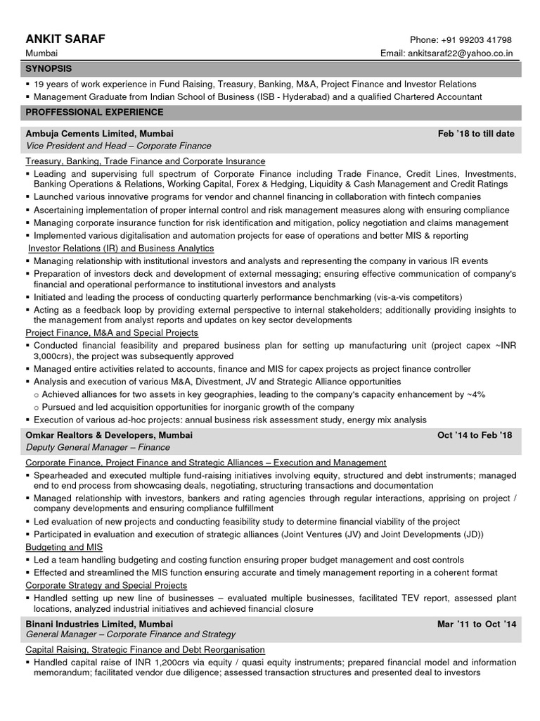 Ankit Saraf - Resume | PDF