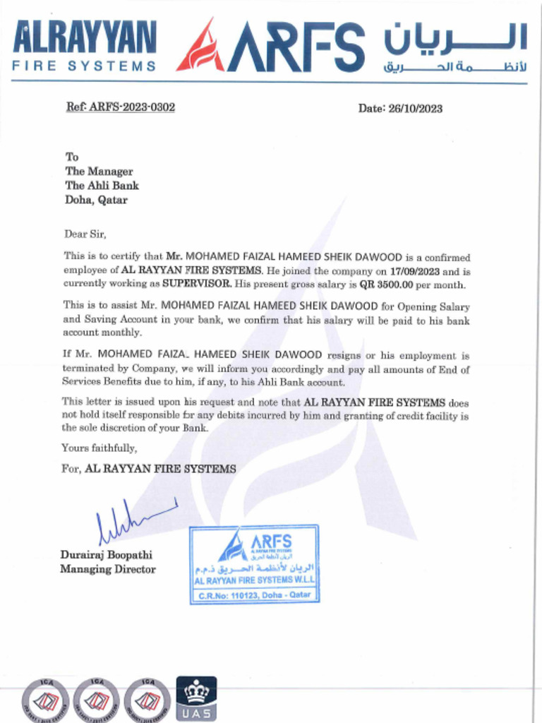 Ahli Bank Document Faizal+97431234947 | PDF