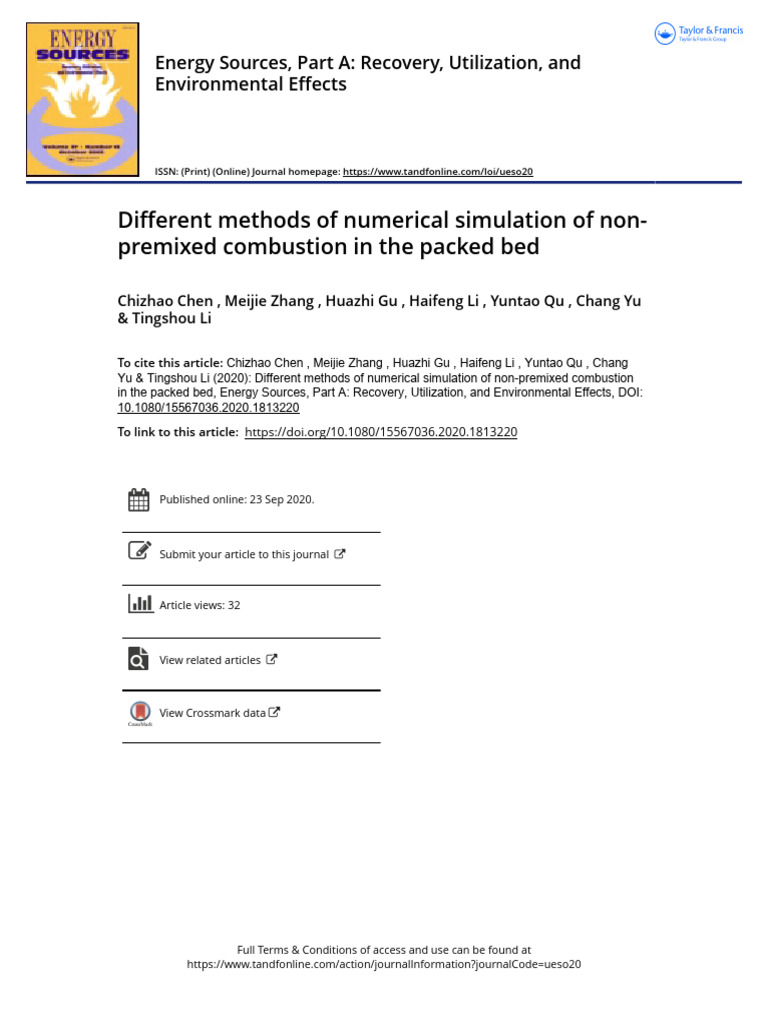 Chizhao Chen 2020 Different Methods Of Numerical Simulation Of Non