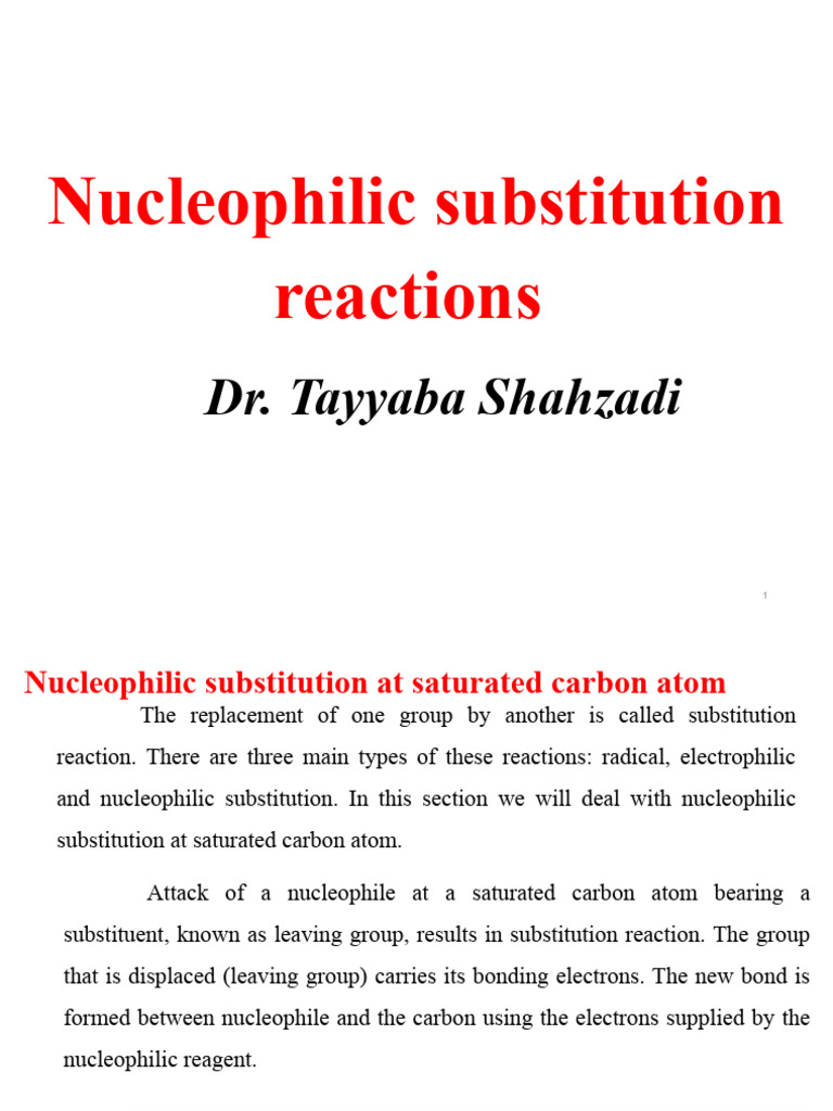 Nucleophilic Substitution Reactions | PDF | Chemical Reactions | Ion Nucleophilic Substitution Reactions | PDF | Chemical Reactions | Ion