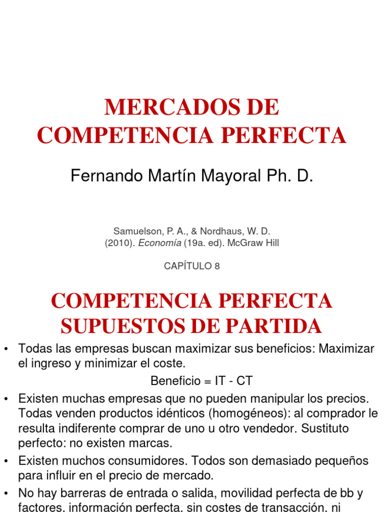 Sesion7 - Competencia Perfecta | PDF | Excedente económico | Mercado ...