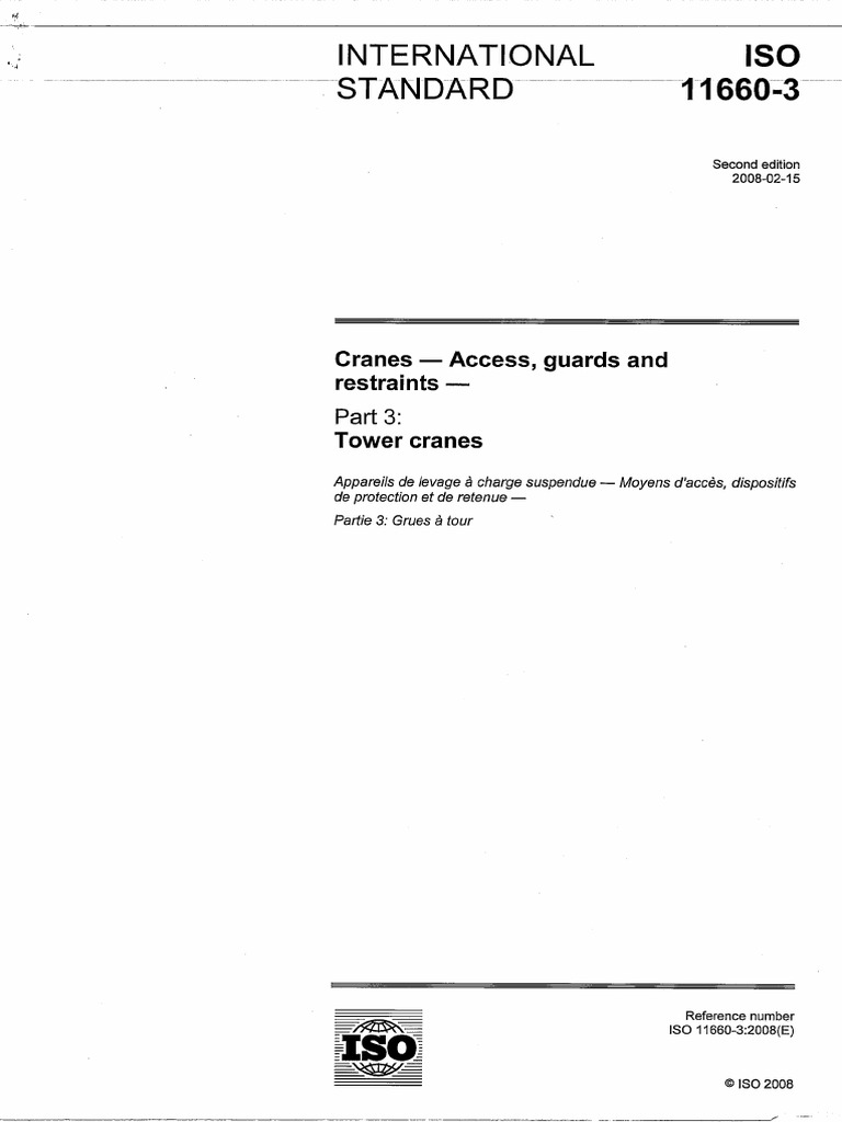 ISO 11660-3 Cranes - Access, Guards and Restraints | PDF ...