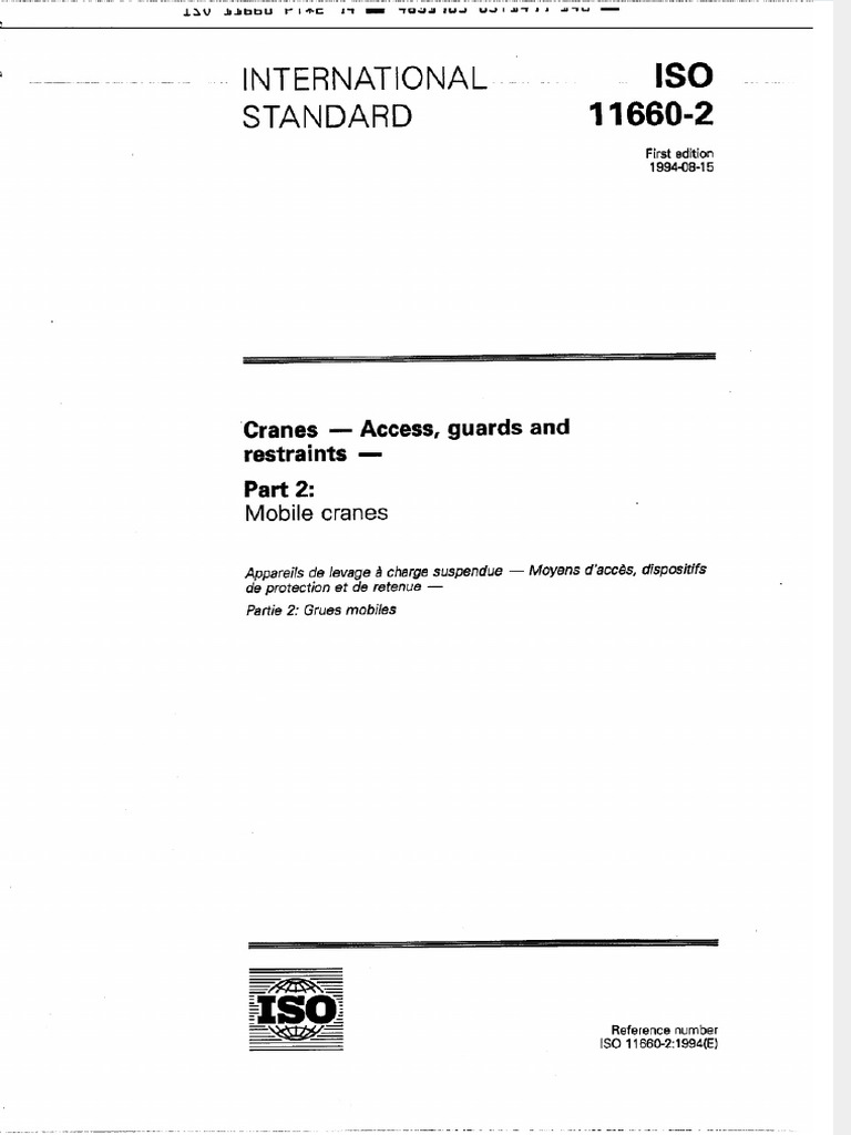 ISO 11660-2 Cranes - Access, Guards and Restraints | PDF | Business
